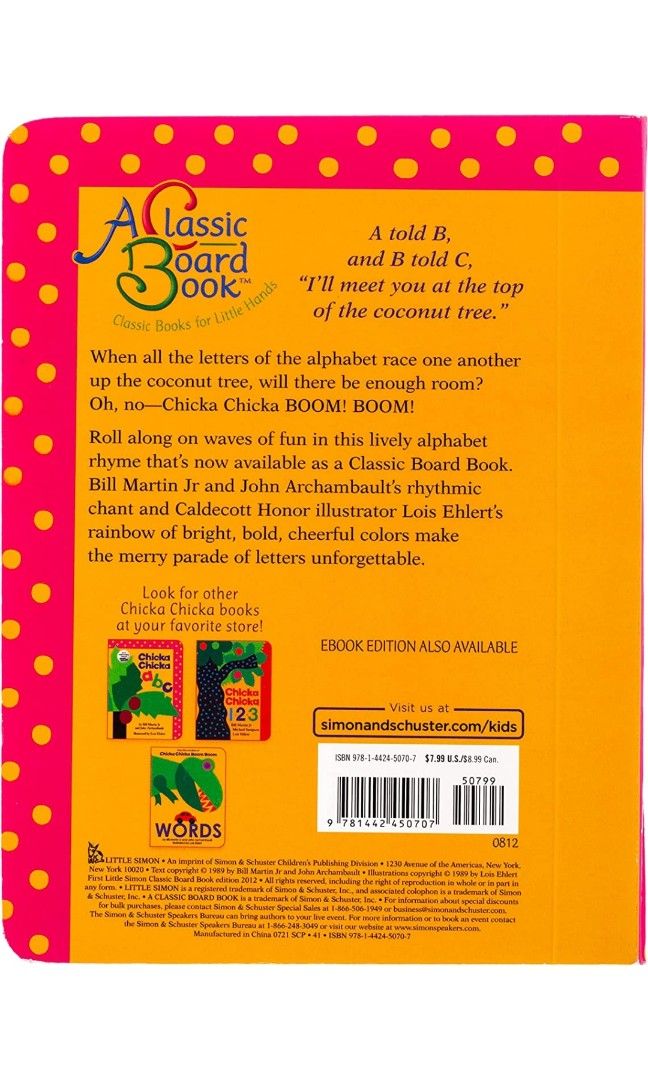 Chicka Chicka Boom Boom Kids Board Book, Hobbies & Toys, Books ...