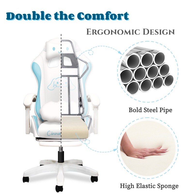 CINNAMOROLL 4D Ergonomic Gaming Chair Sponge or Latex Limited Joint ...