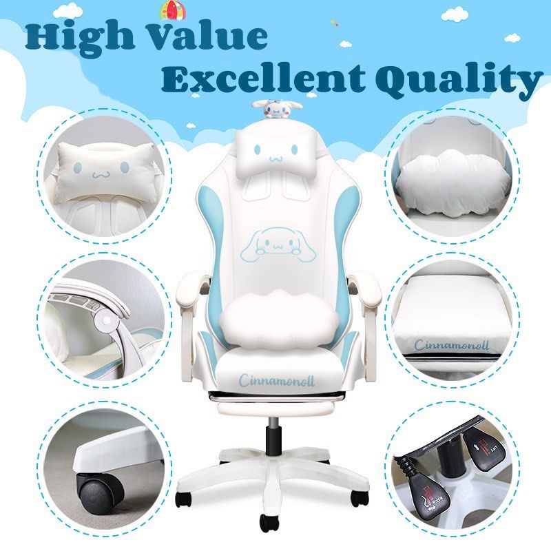 CINNAMOROLL 4D Ergonomic Gaming Chair Sponge or Latex Limited Joint ...