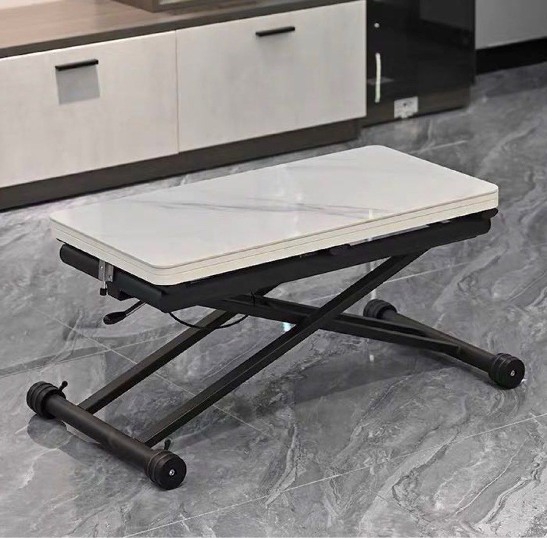 Foldable Coffee Dining Table Adjustable Height Convertible Desktop ...