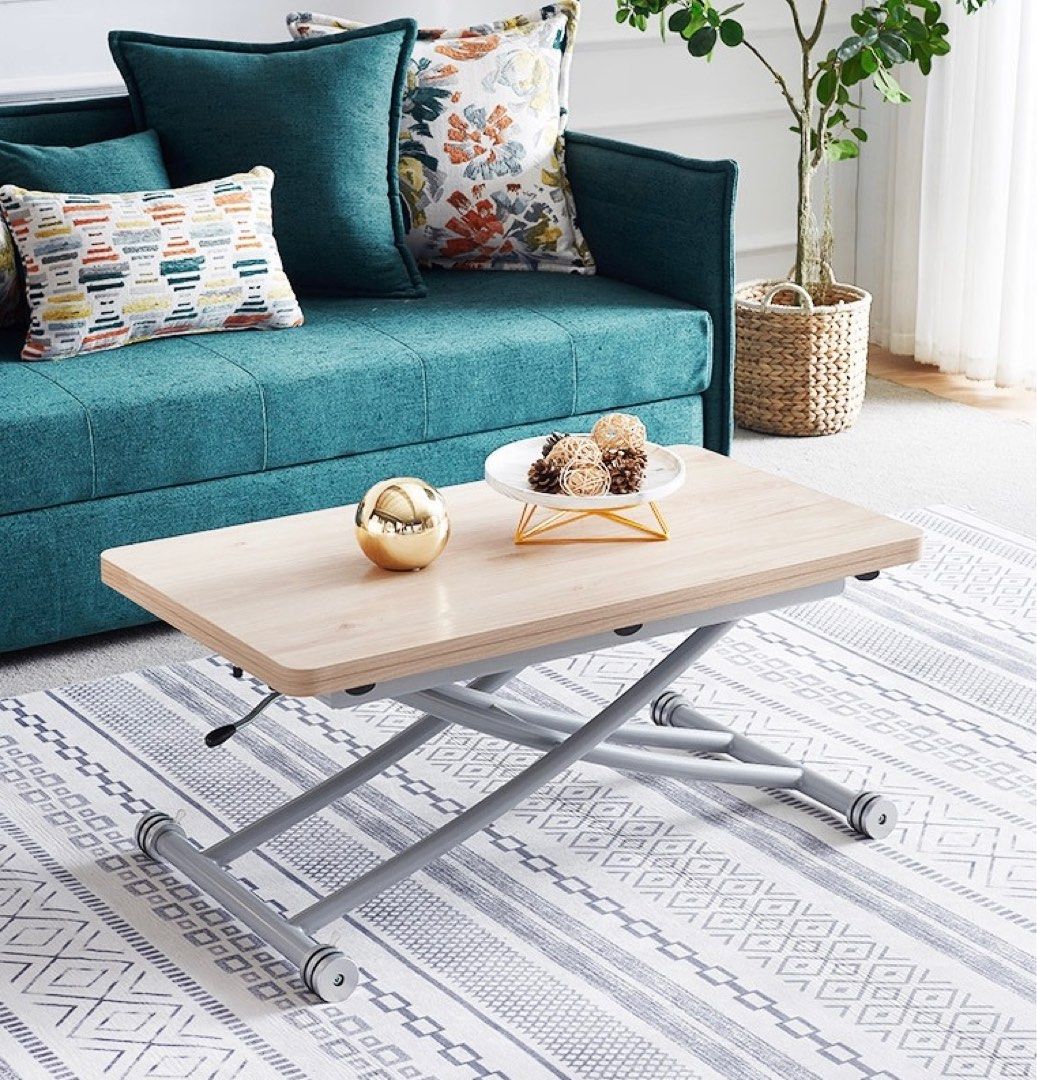 Foldable Coffee Dining Table Adjustable Height Convertible Desktop ...