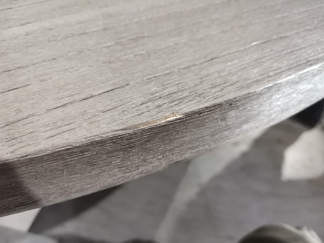 Crate & Barrel TRESTLE Eaves 54" Round Dining Table, Furniture & Home ...