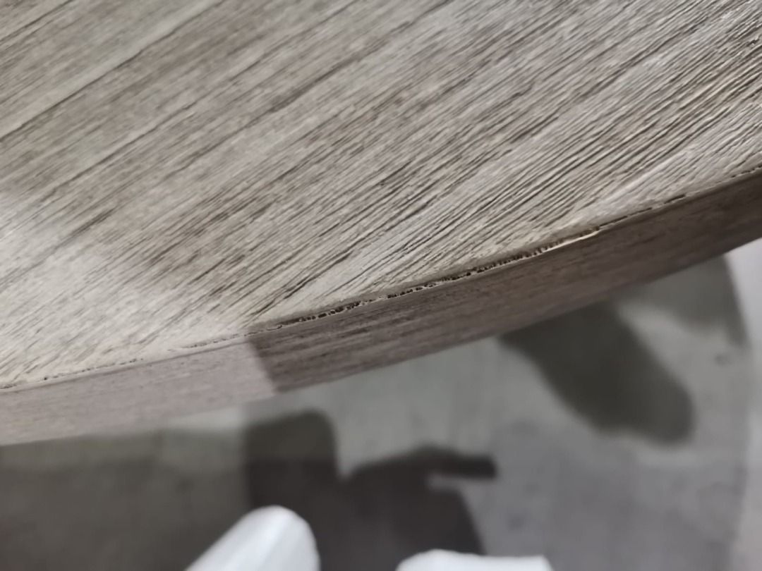 Crate & Barrel TRESTLE Eaves 54" Round Dining Table, Furniture & Home ...