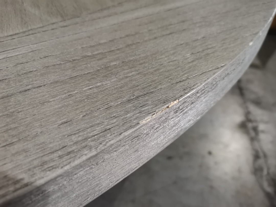 Crate & Barrel TRESTLE Eaves 54" Round Dining Table, Furniture & Home ...