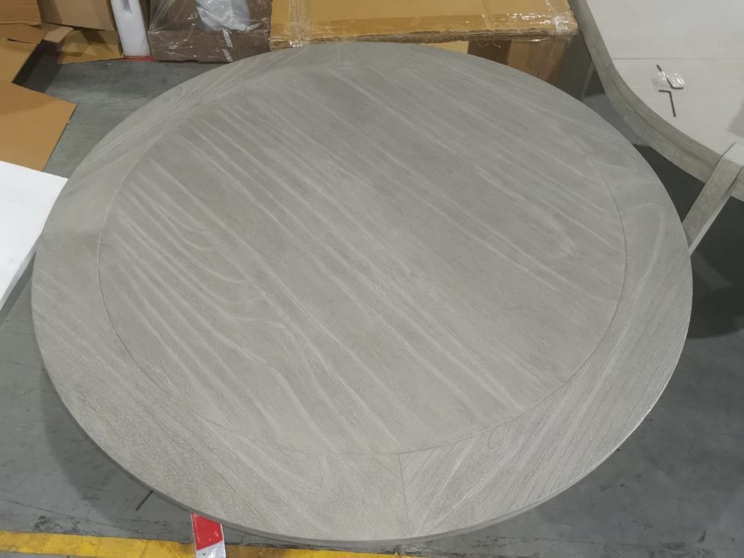 Crate & Barrel TRESTLE Eaves 54" Round Dining Table, Furniture & Home ...