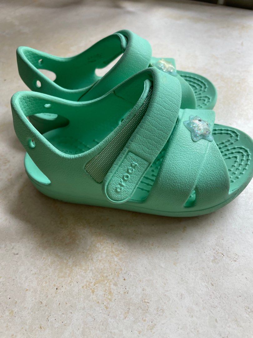 Crocs light green sandals, Babies & Kids, Babies & Kids Fashion on ...