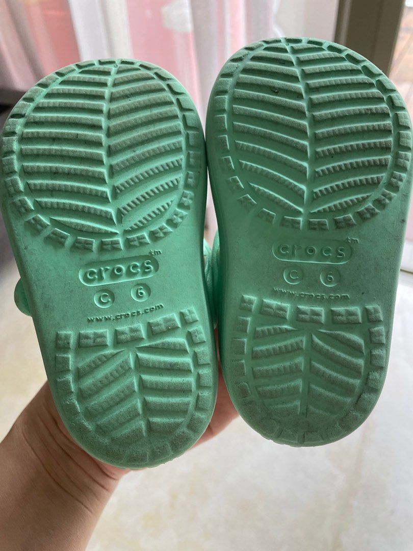 Crocs light green sandals, Babies & Kids, Babies & Kids Fashion on ...