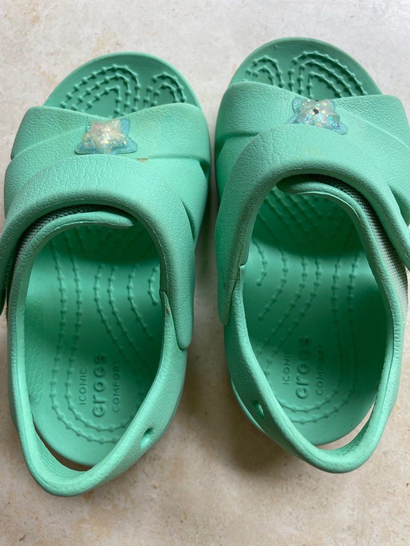 Crocs light green sandals, Babies & Kids, Babies & Kids Fashion on ...