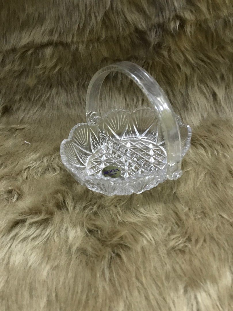 Soga Japan Crystal Glass Basket with Divider & Plastic Handle, Women's ...