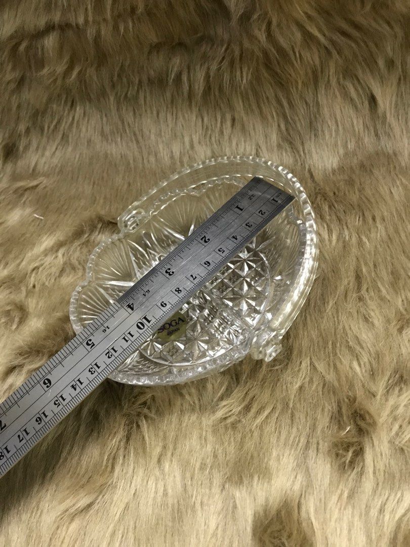 Soga Japan Crystal Glass Basket with Divider & Plastic Handle, Women's ...