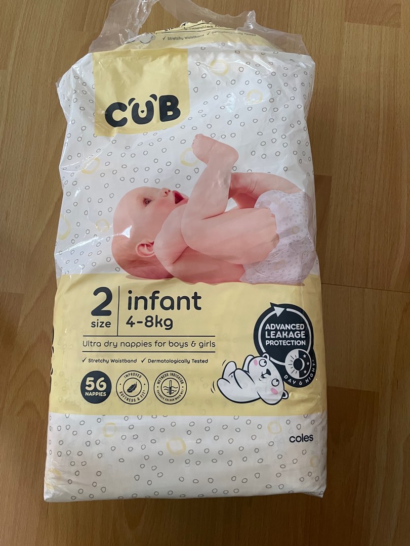 Cub Infant Diaper 4-8kg, Babies & Kids, Bathing & Changing, Diapers ...