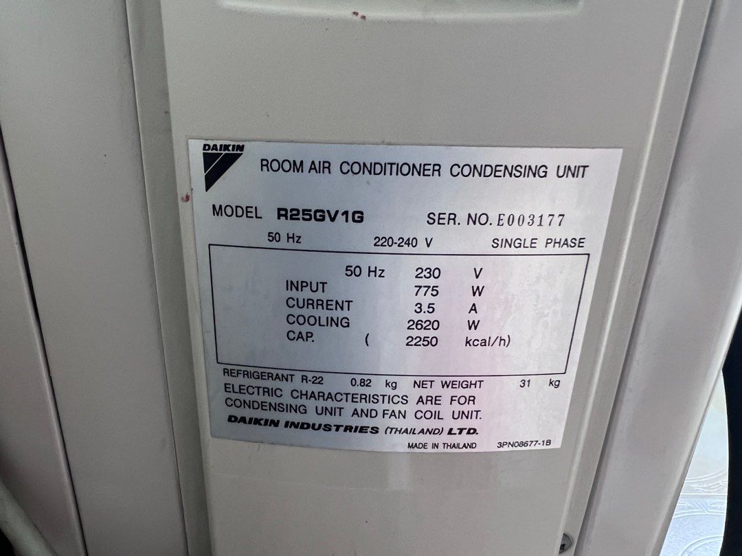 Daikin Compressor Chiller with double Coil, External Thermostat ...
