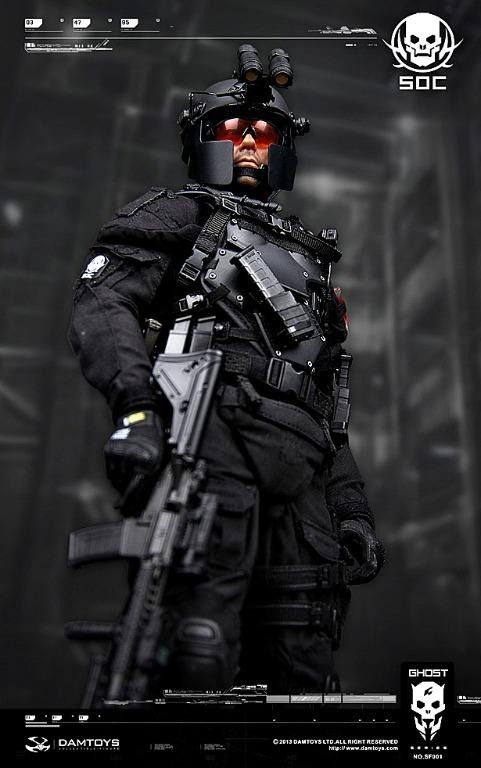 Damtoys 1/6 Ghost Series SF001 Special Operations Center Glint Team ...