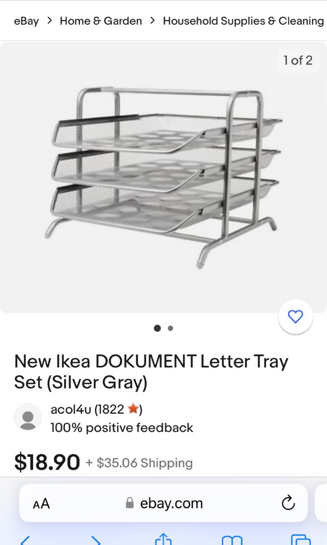 Document tray IKEA DOKUMENT (2 units), Hobbies & Toys, Stationery ...