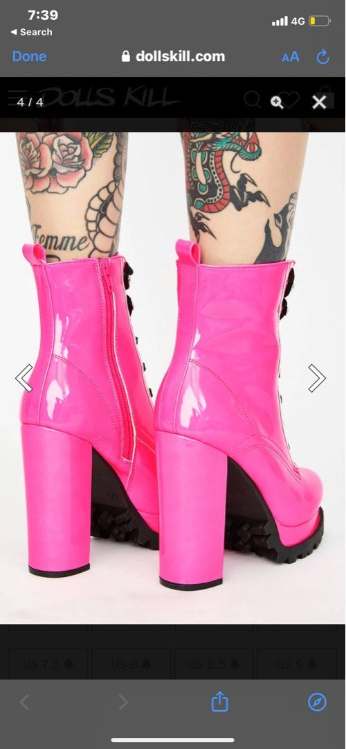 Dollskill hot pink boots, Women's Fashion, Footwear, Boots on Carousell