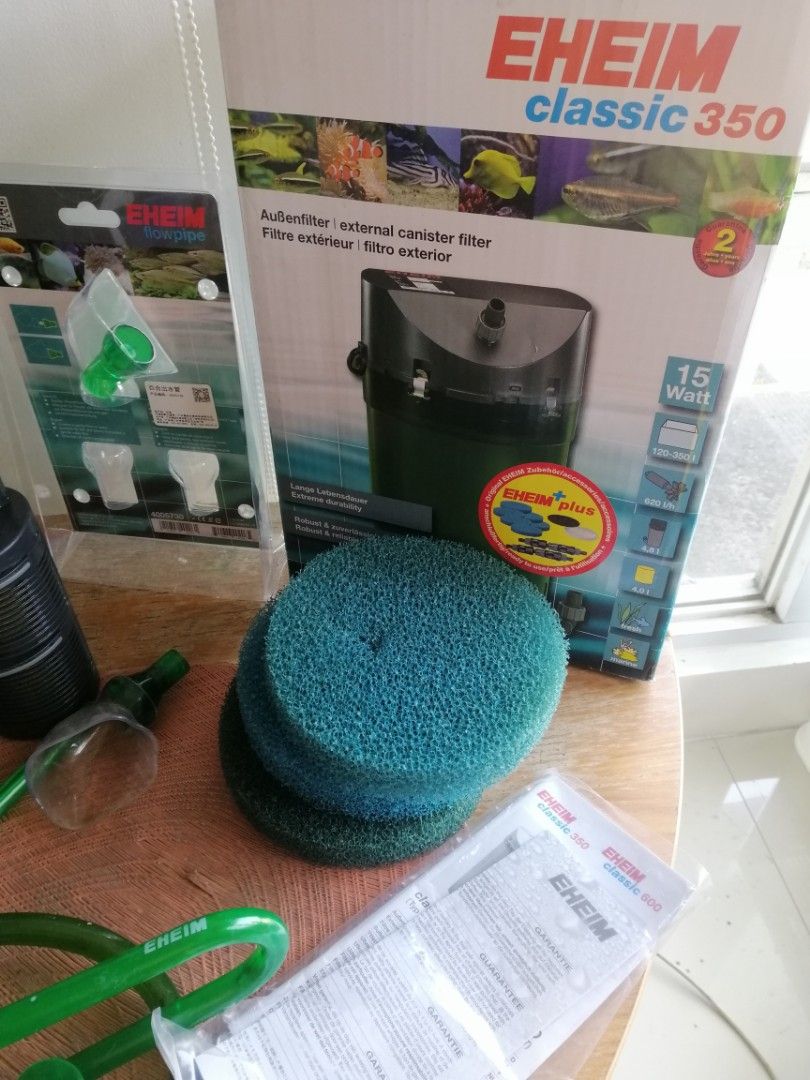 Eheim Classic 350 Canister Filter + flow pipe and pre-filter, Pet ...