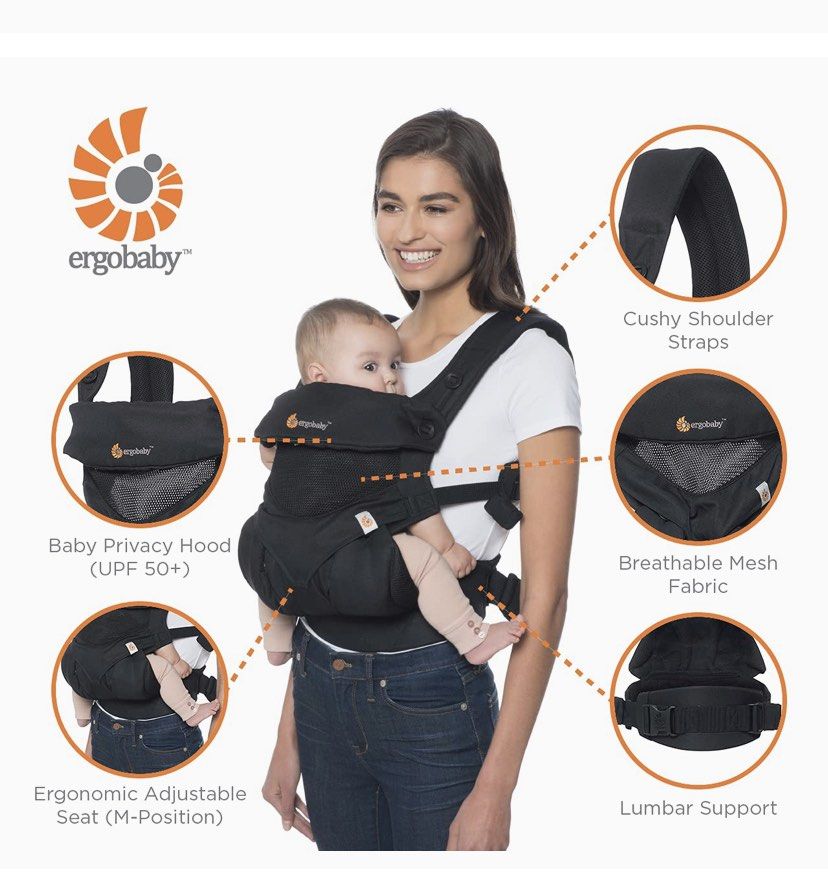 Ergo baby 360 four position cool air mesh, Babies & Kids, Going Out ...