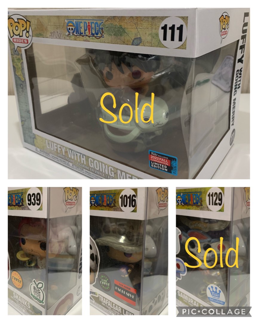 Funko Pop! One Piece - Luffy with going merry, shanks, Trafalgar Law ...