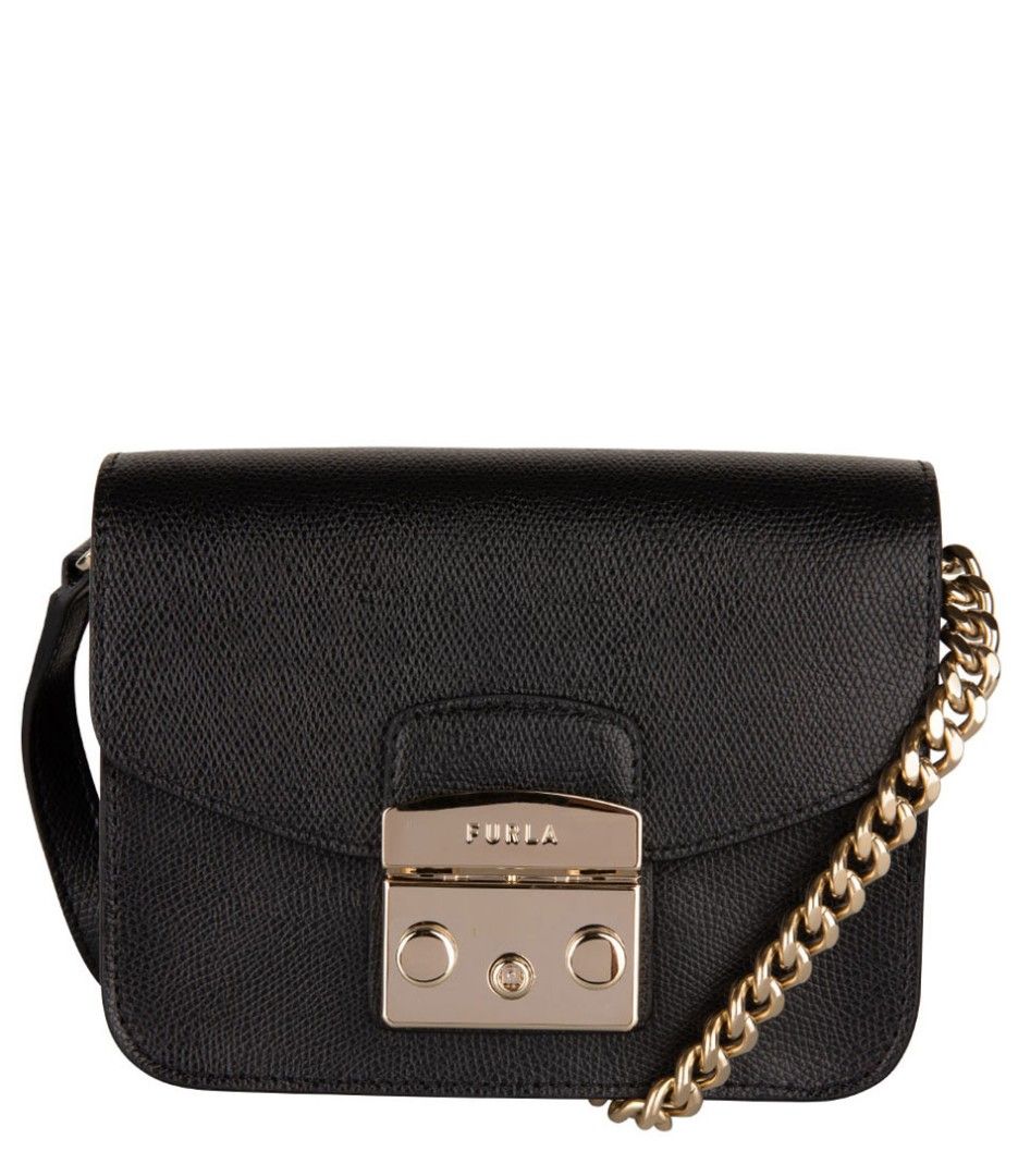 Furla Brand new mini bella Moonstone & Black colour, Luxury, Bags ...