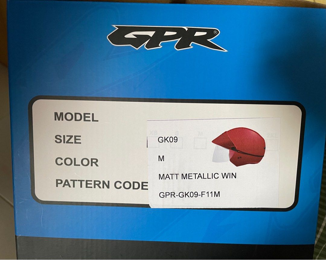 GPR Aerojet GK09 Helmet Medium, Motorcycles, Motorcycle Apparel on ...