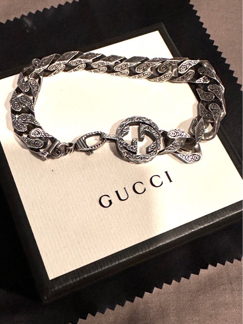 Gucci Interlocking G Chain Bracelet In Silver, Men's Fashion, Watches ...