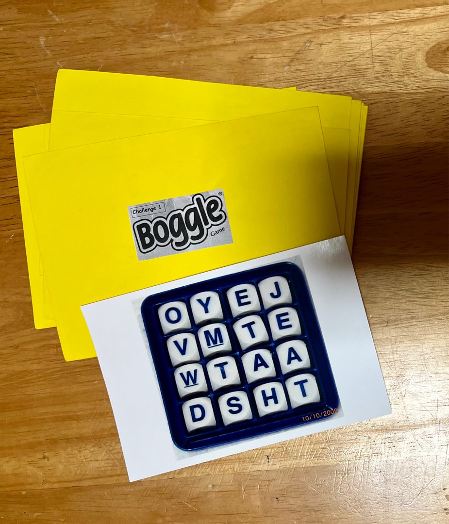 Handmade Boggle Game Challenges - A set of 15 challenges, Hobbies ...