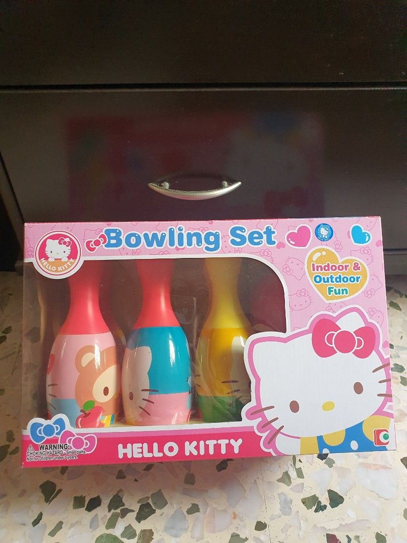 Hello Kitty Bowling Pins and Ball, Hobbies & Toys, Toys & Games on ...