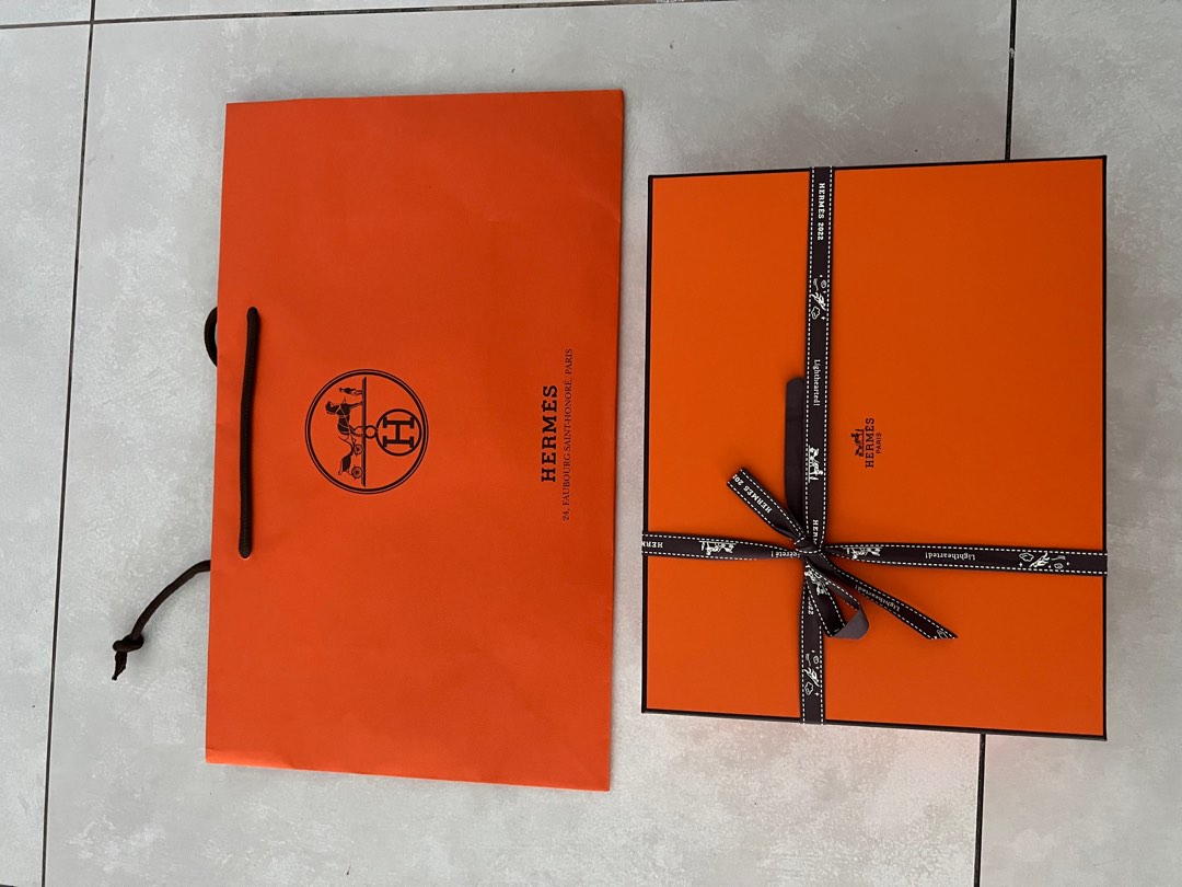 HERMES shoe box & paper bag, Luxury, Sneakers & Footwear on Carousell
