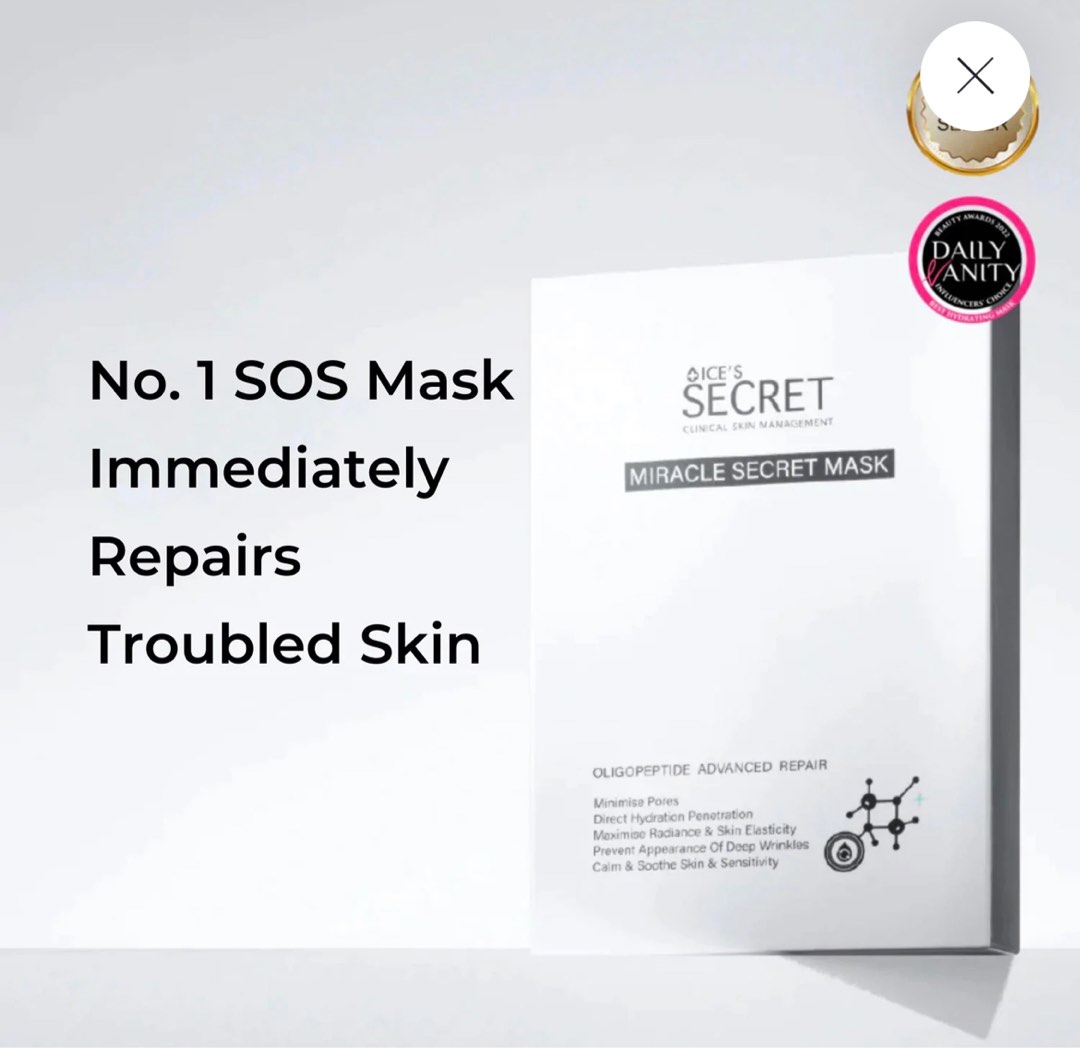Ice Secret Miracle Secret Mask, Beauty & Personal Care, Face, Face Care ...