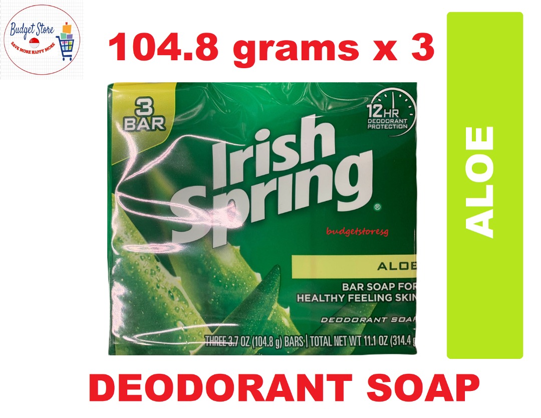 Irish Spring Soap Bar with Aloe - 104.8 grams x 3bars, Beauty ...