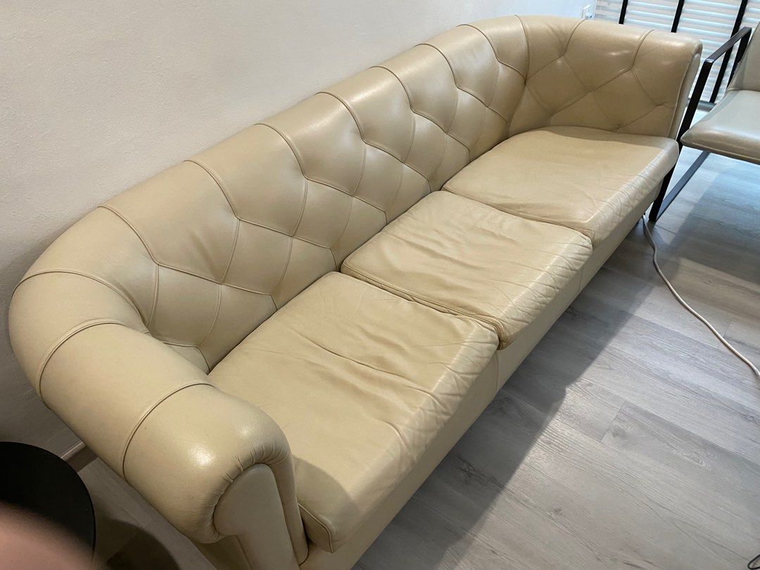 Italian Real Leather Sofa, Furniture & Home Living, Furniture, Sofas on ...