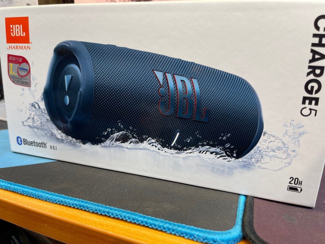 JBL Charge5 BT Speaker - Blue, 音響器材, Soundbar、揚聲器、藍牙喇叭、耳擴 - Carousell