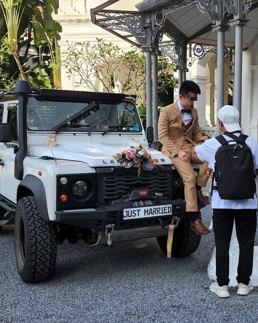 Land Rover Defender Wedding Car, Cars, Car Rental on Carousell