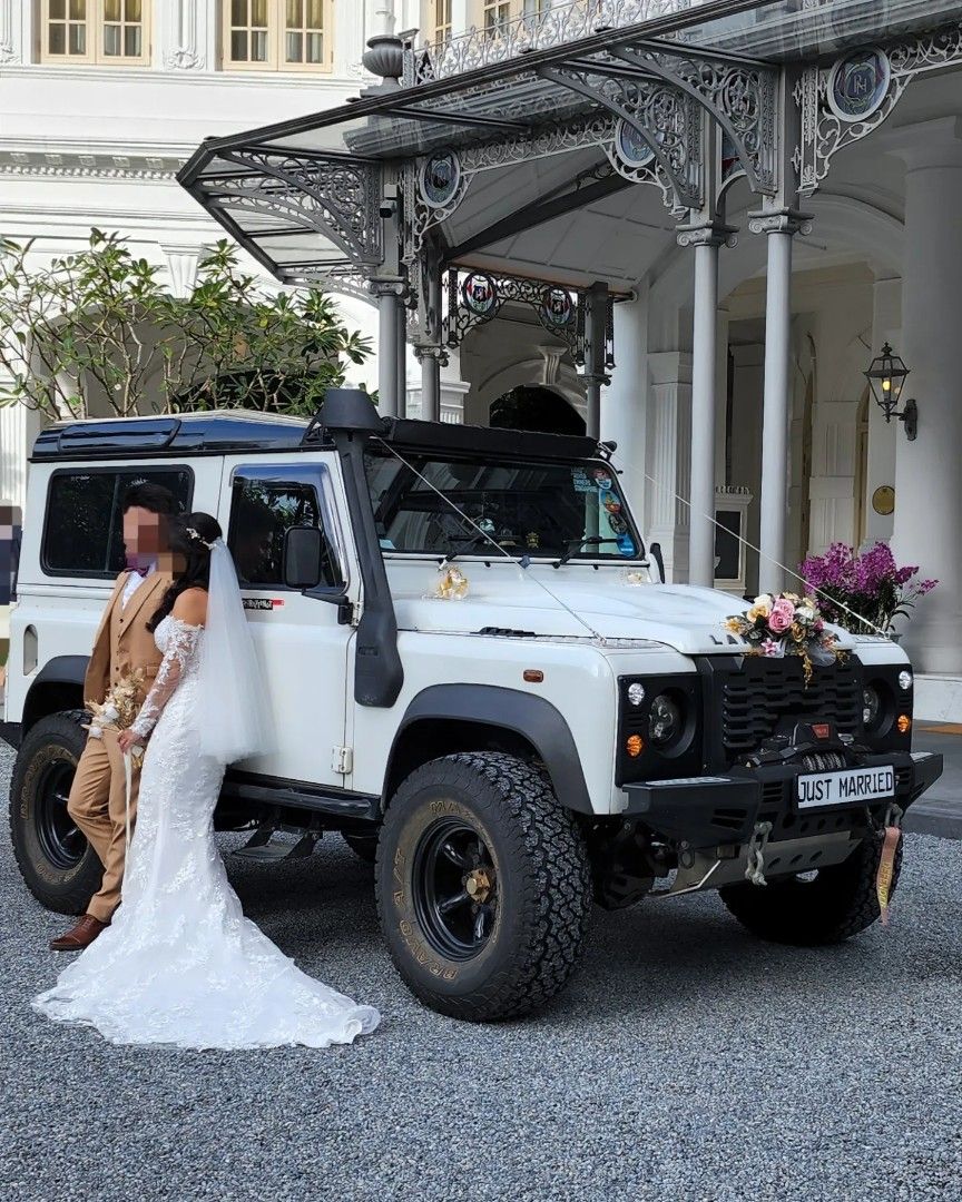 Land Rover Defender Wedding Car, Cars, Car Rental on Carousell