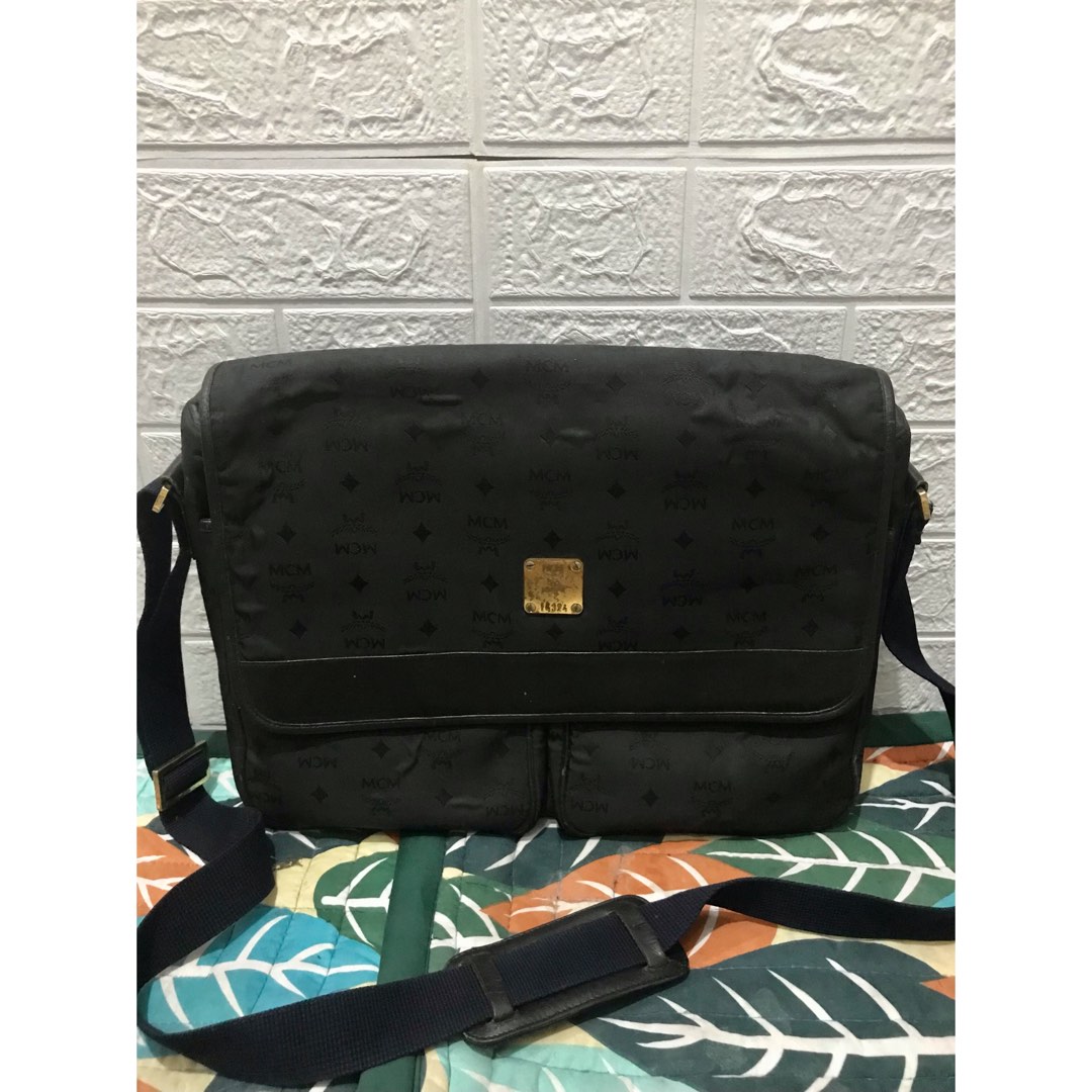 MCM messenger/laptop bag, Luxury, Bags & Wallets on Carousell