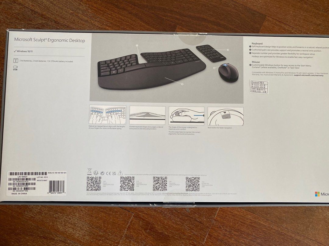 Microsoft sculpt ergonomic desktop (keyboard, mouse and number pad ...