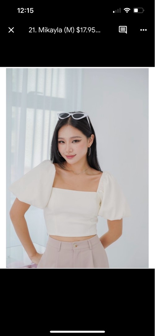 Mikayla (M) EVERLY V3 PUFF SLEEVE TOP IN CREAM, Women's Fashion, Tops ...