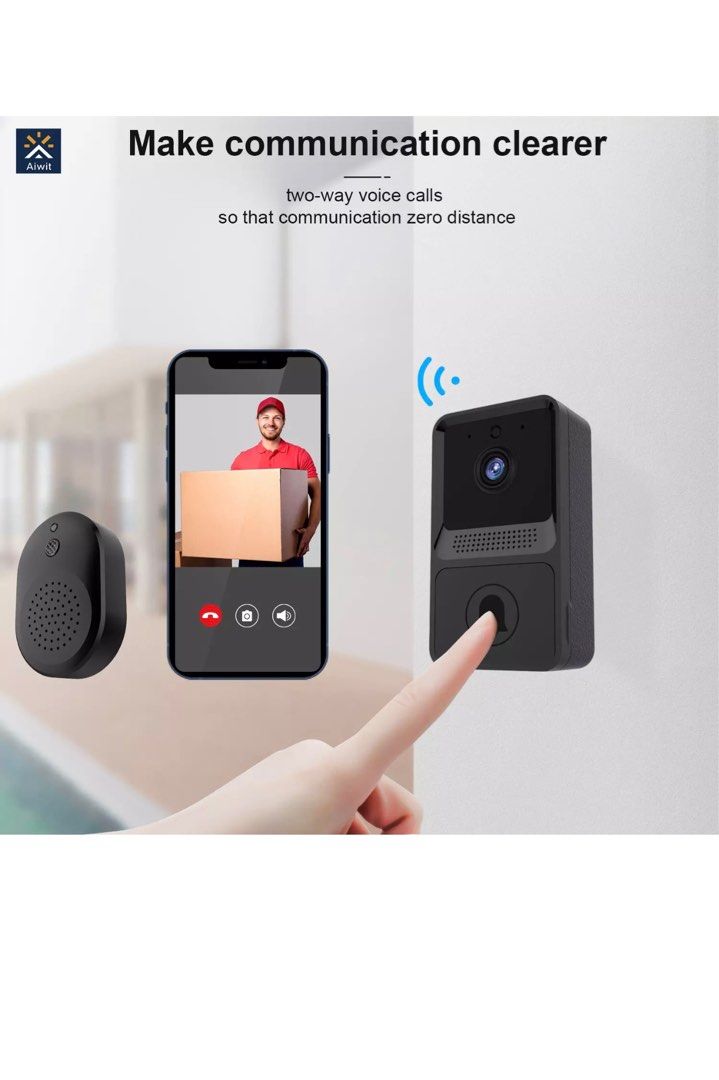 Mini video door bell with chime, Furniture & Home Living, Security ...