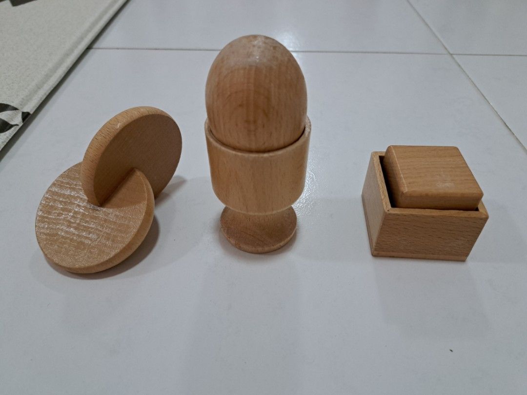 Montessori toys - interlocking disc, egg, square, Babies & Kids, Infant ...
