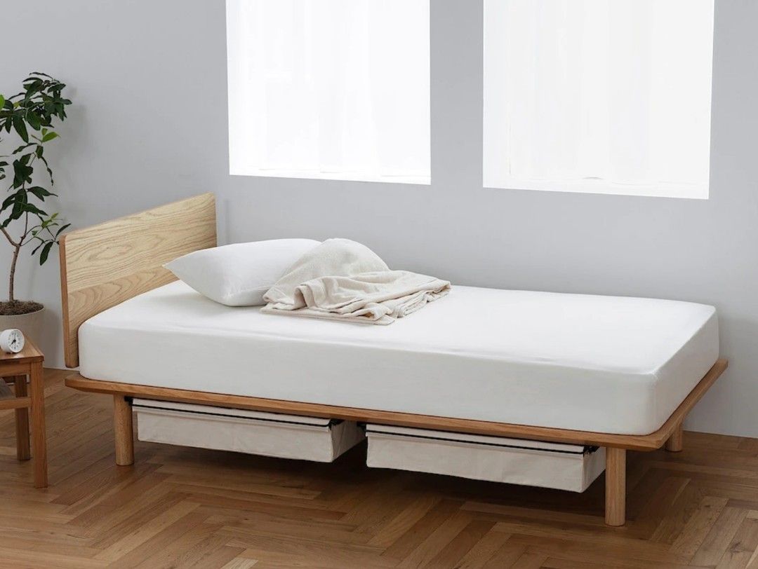 MUJI Wooden Bed Fram - Single Bed Frame, Furniture & Home Living ...
