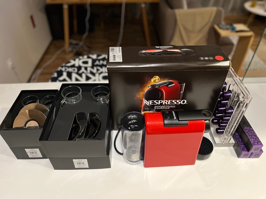 Nespresso Essenza Mini with cups and capsules, Furniture & Home Living ...