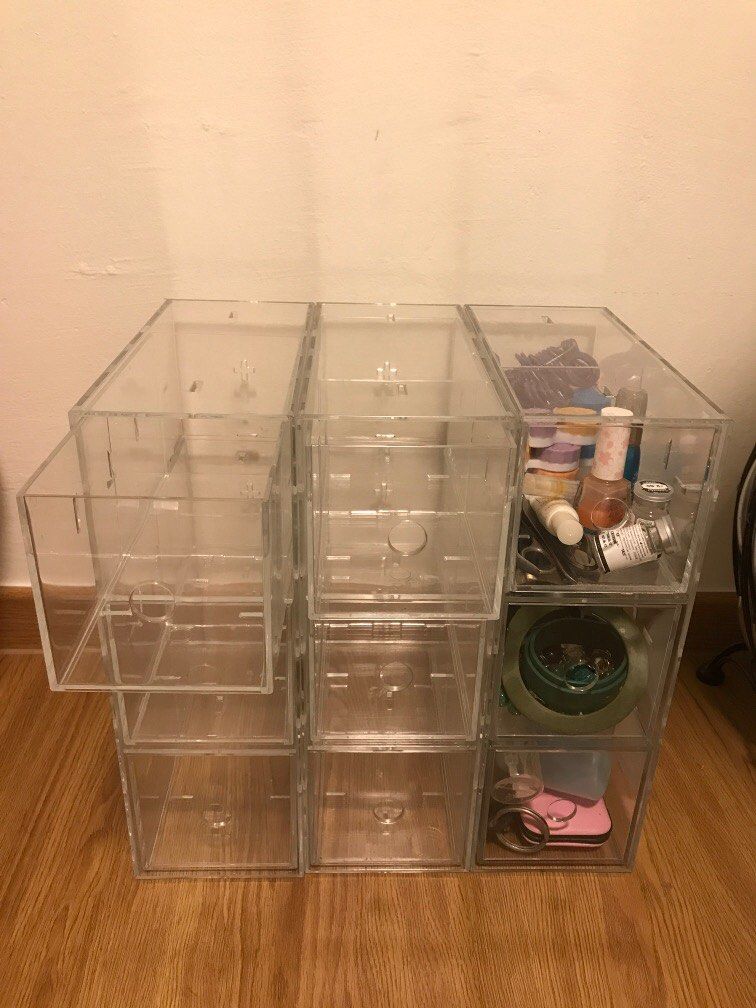 Original Muji acrylic boxes/ 3 drawers, Women's Fashion, Jewelry ...