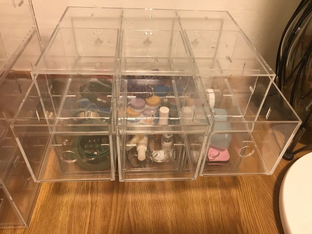 Original Muji acrylic boxes/ 3 drawers, Women's Fashion, Jewelry ...