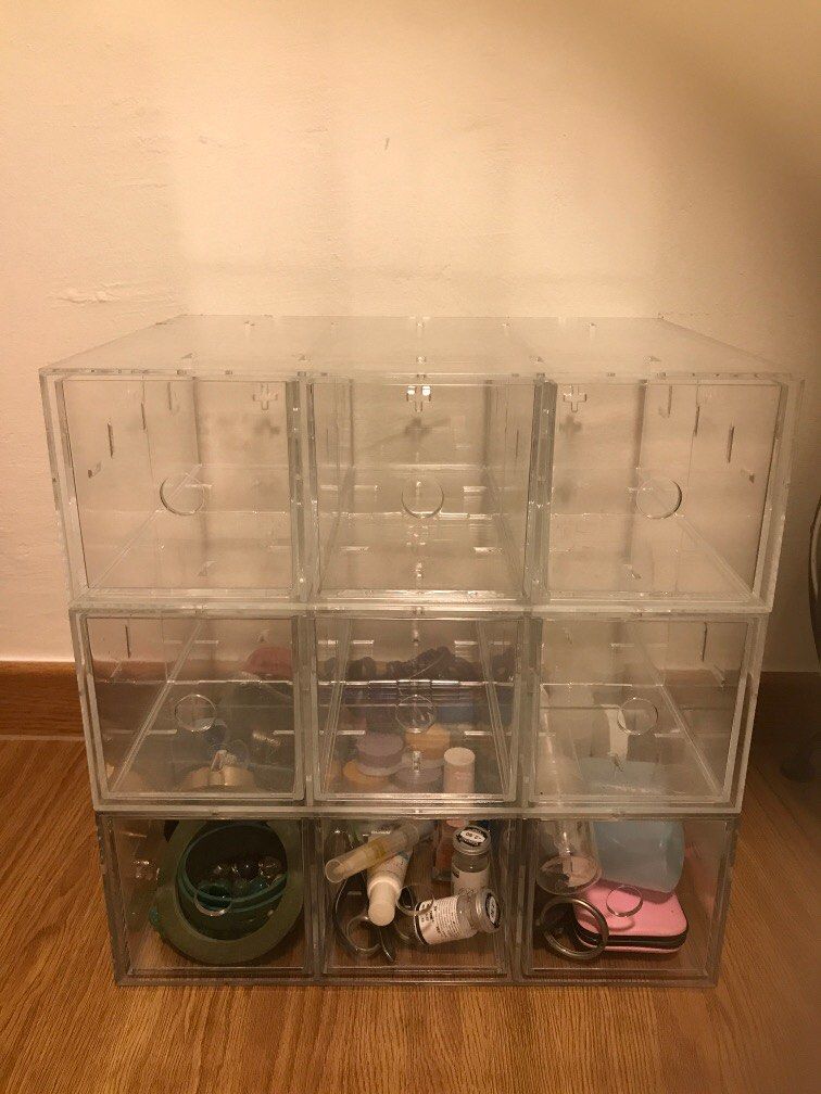 Original Muji acrylic boxes/ 3 drawers, Women's Fashion, Jewelry ...