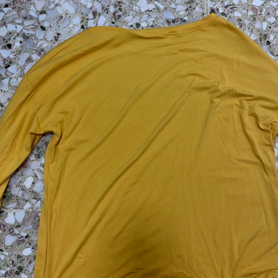 Oversized Yellow Long Sleeve Top, Women's Fashion, Tops, Longsleeves on ...