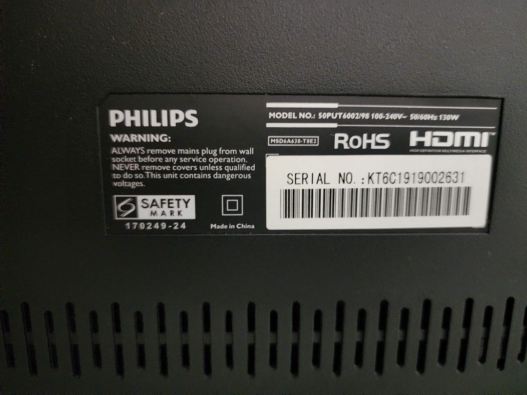 PHILIPS 50" Ultra Slim Smart LED Tv 50put6002/98 Condition: 8/10 ...