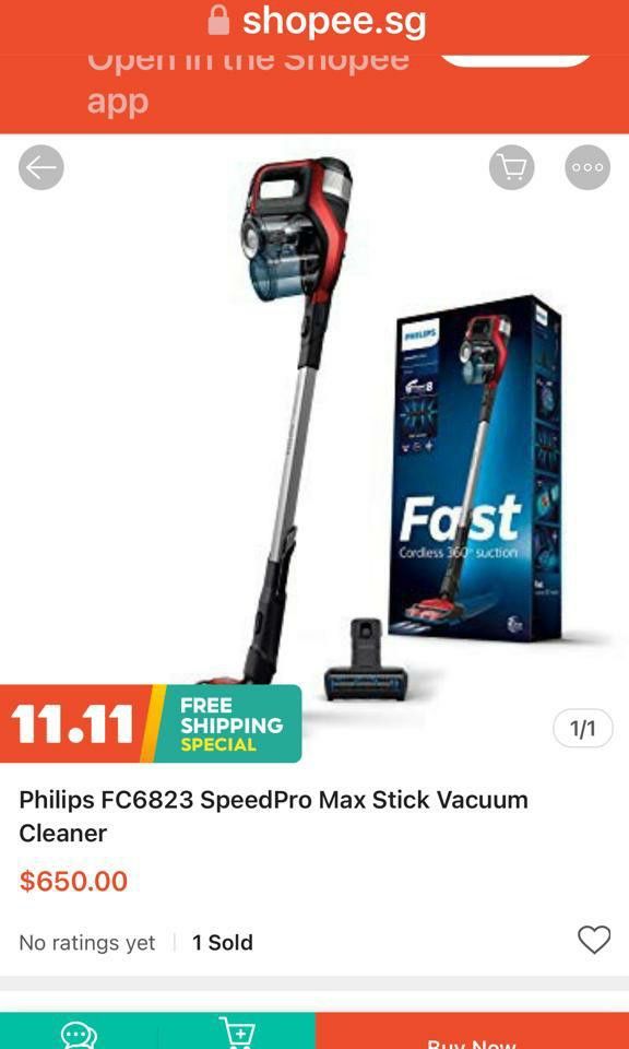 Philips Speedpro Max Power Cyclone Cordless Vacuum Cleaner, TV & Home ...