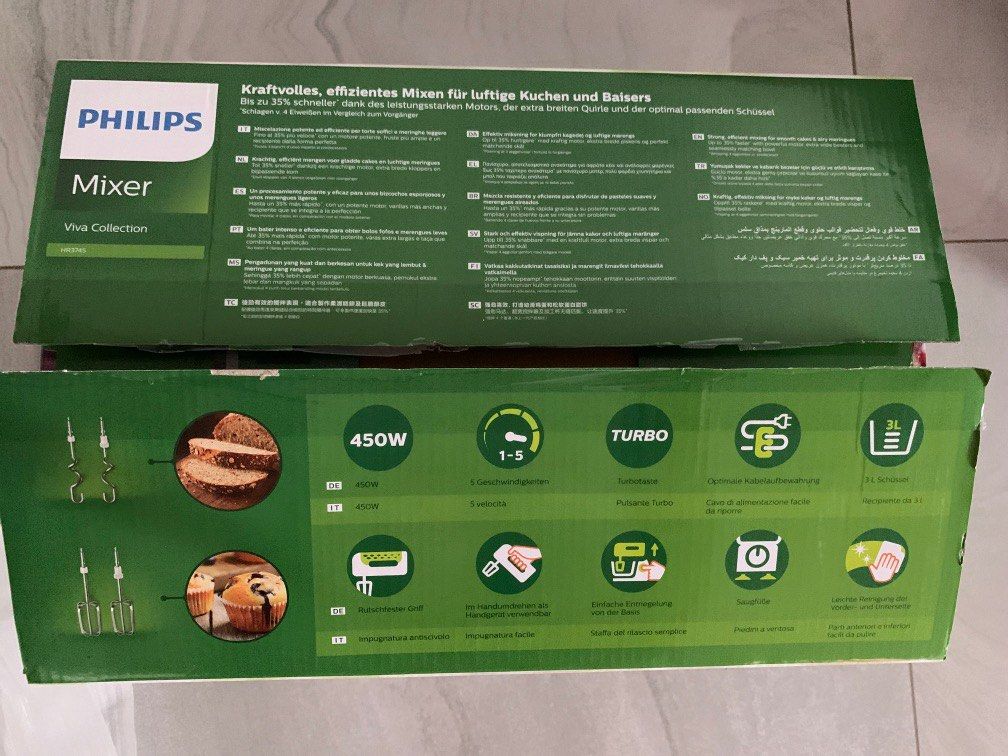 Philips Stand Mixer HR3745 450W Viva Collection, TV & Home Appliances ...