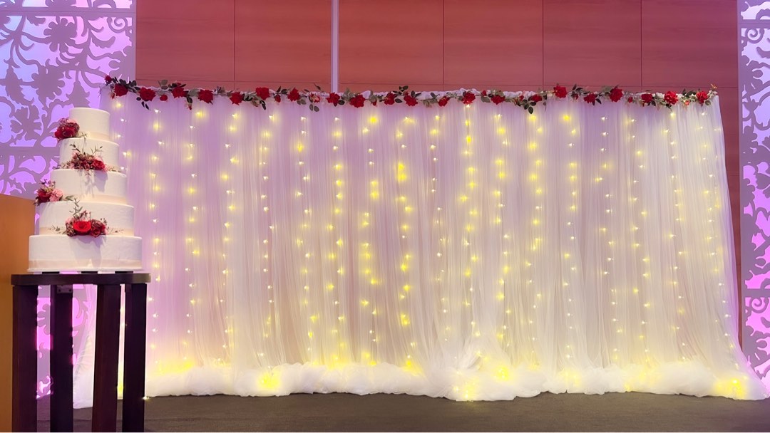 [Set-up] 6m / 8m Fairy-lights Backdrop for Stagw, Lifestyle Services ...
