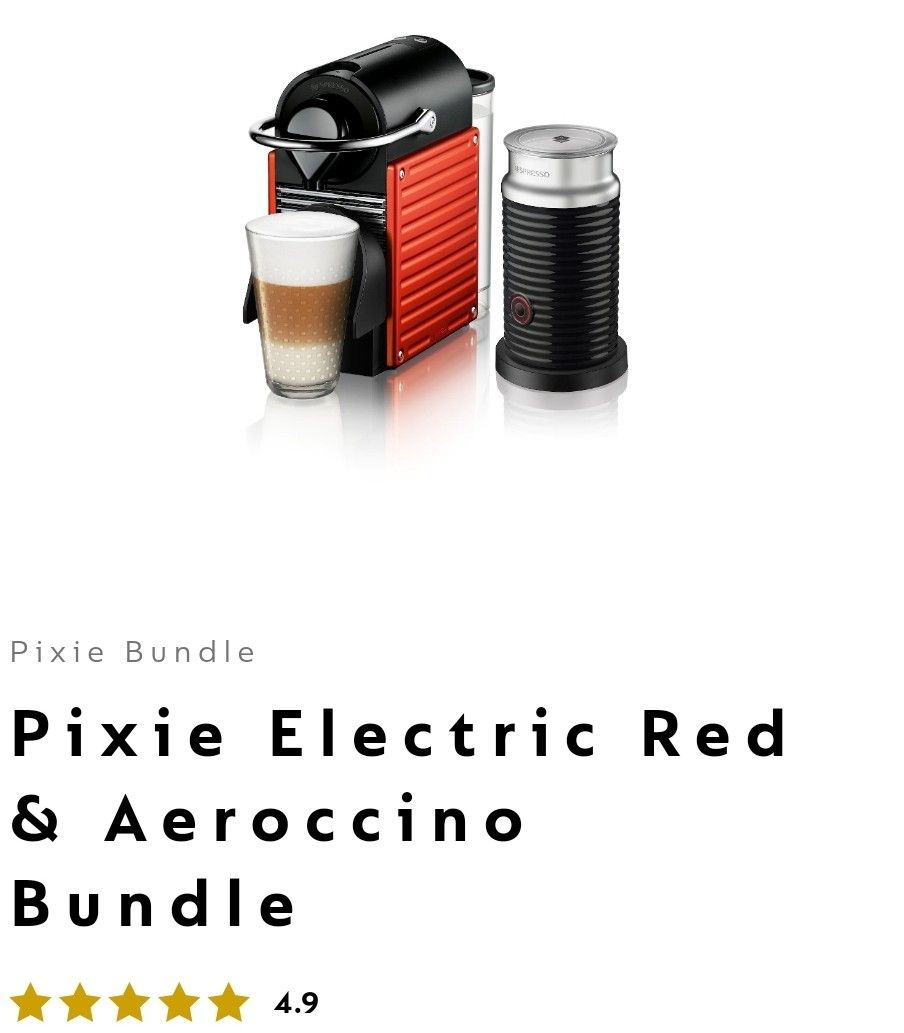 Pixie Electric Red & Aeroccino Bundle, TV & Home Appliances, Kitchen Appliances, Coffee Machines ...